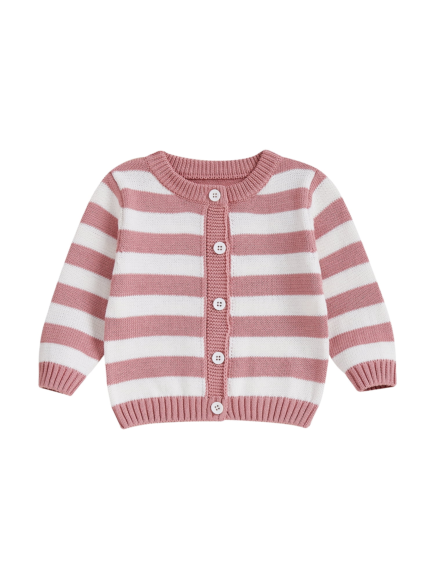 BemeyourBBs Girls Knit Sweater Cardigan Long Sleeve Button Up Striped ...