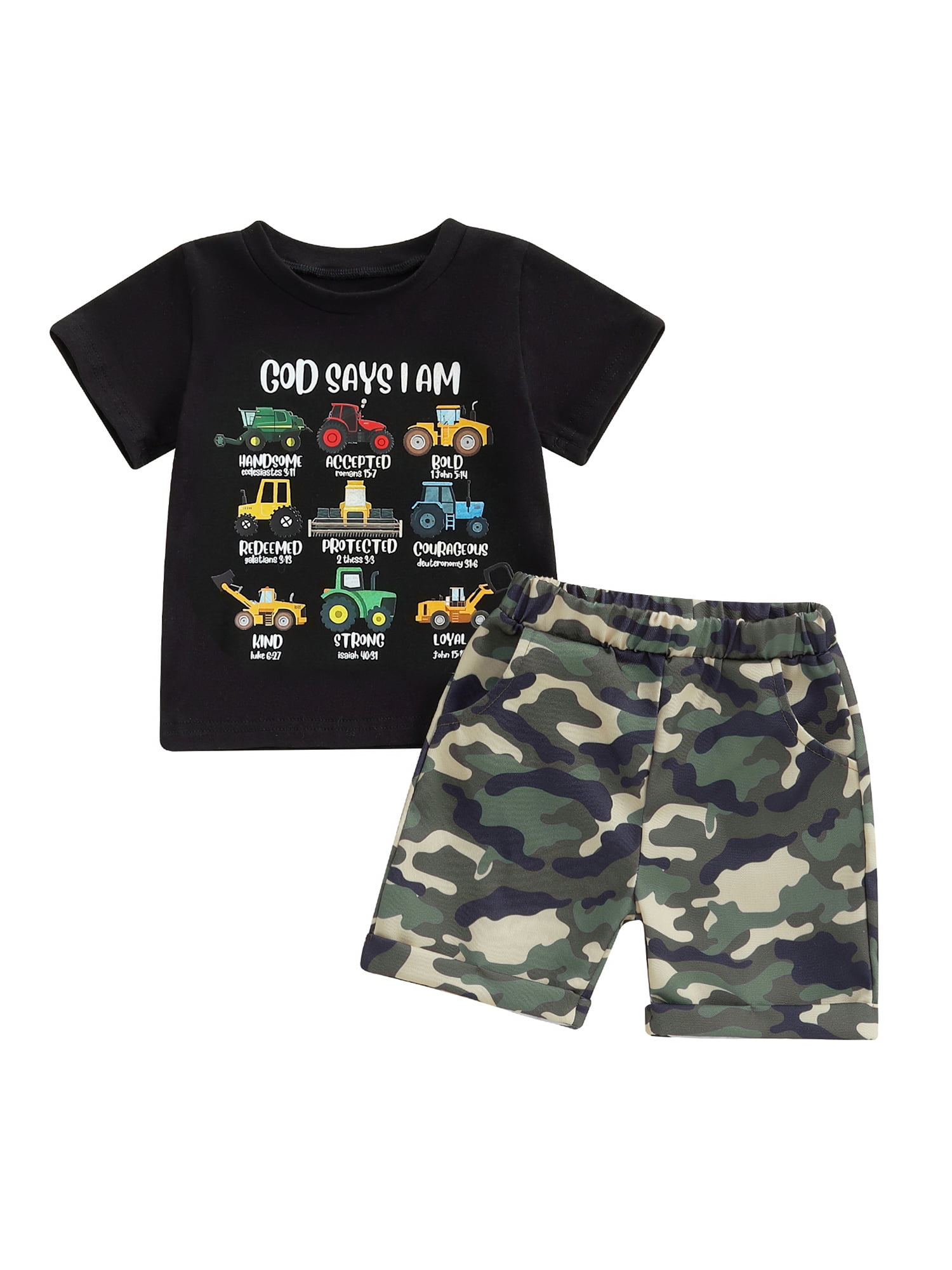 BemeyourBBs God Say I Am Toddler Baby Boy Christening Clothes Shorts ...
