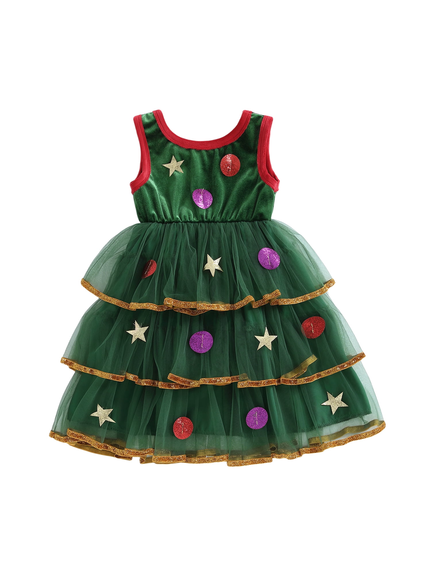 BemeyourBBs Kids Little Toddler Girl Christmas Dress Sequined Star Ball ...