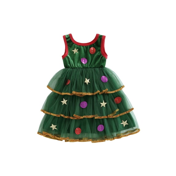 BemeyourBBs Kids Little Toddler Girl Christmas Dress Sequined Star Ball ...