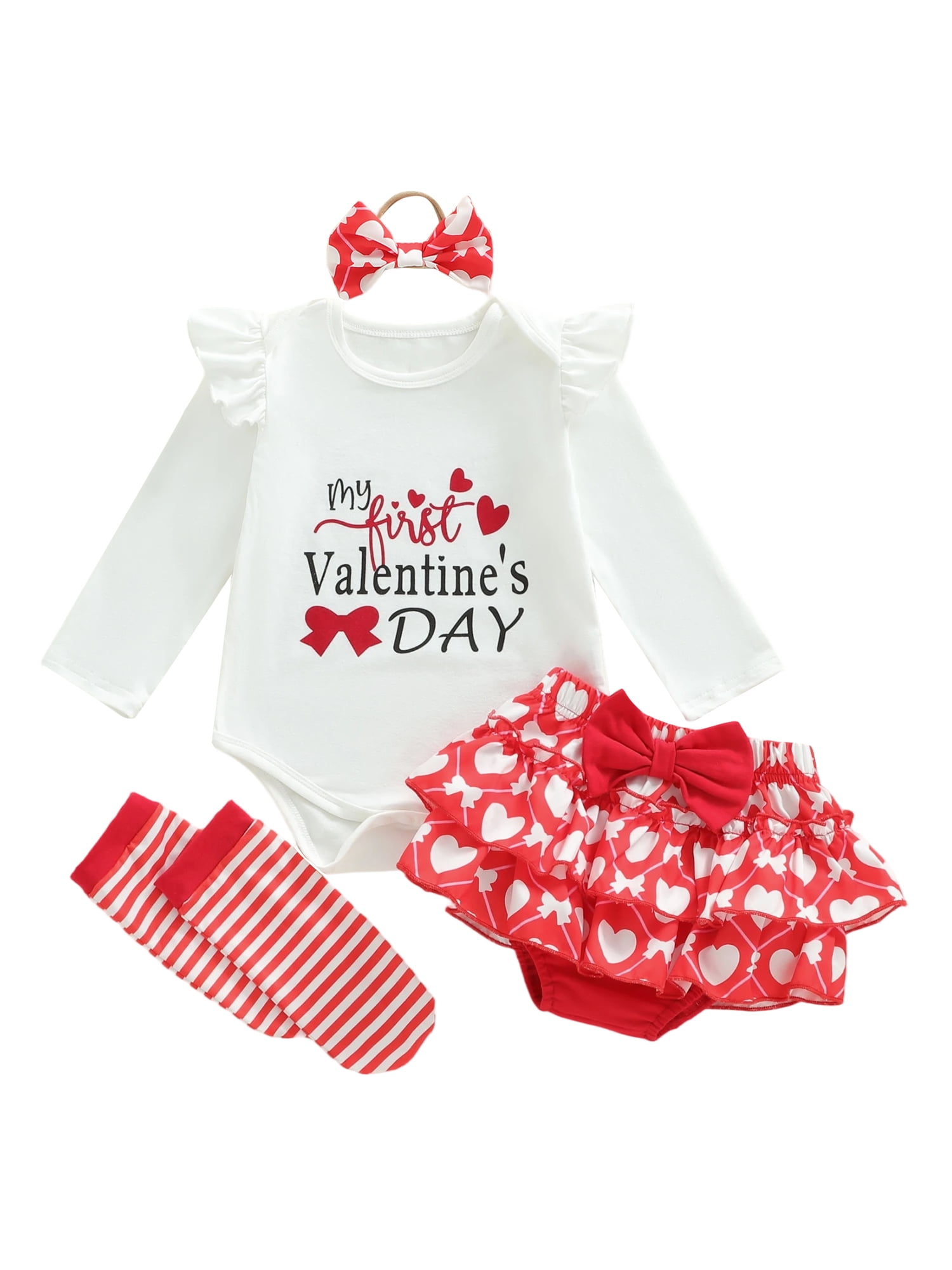 BemeyourBBs My First Valentines Day Baby Girls Outfit Long Sleeve ...
