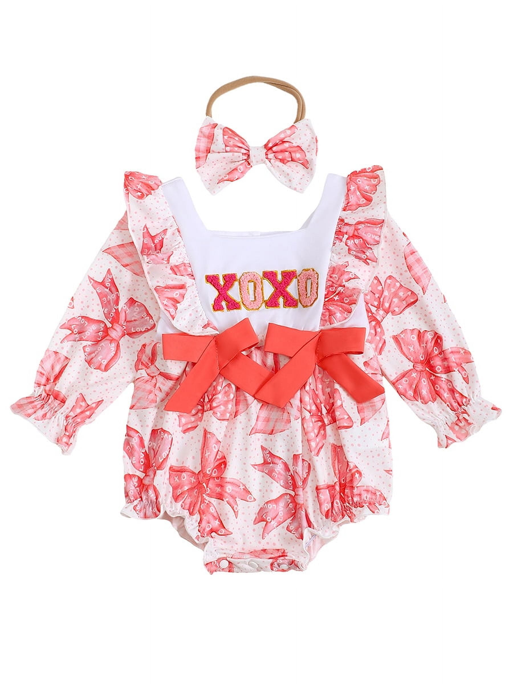BemeyourBBs Newbon Baby Girl Valentines Day Outfit Heart Bubble Romper ...
