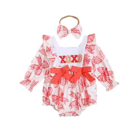 BemeyourBBs Newbon Baby Girl Valentines Day Outfit Heart Bubble Romper ...