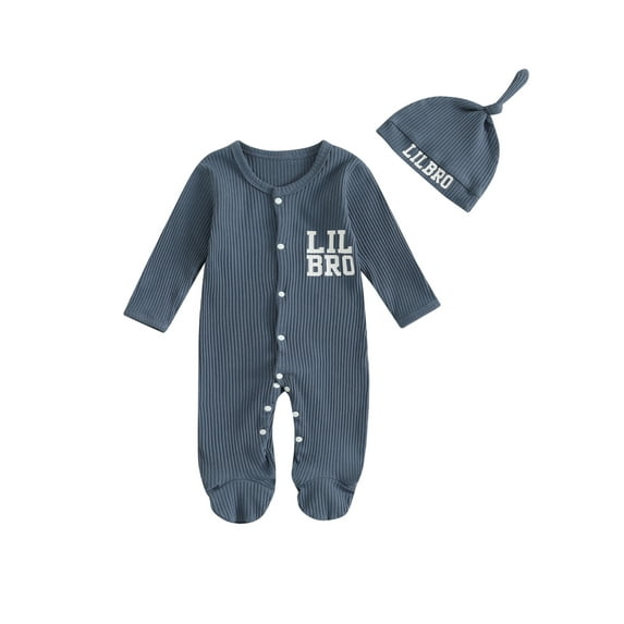 BemeyourBBs Newborn Baby Boy Lil Brother Outfits Cute Letters Rib ...