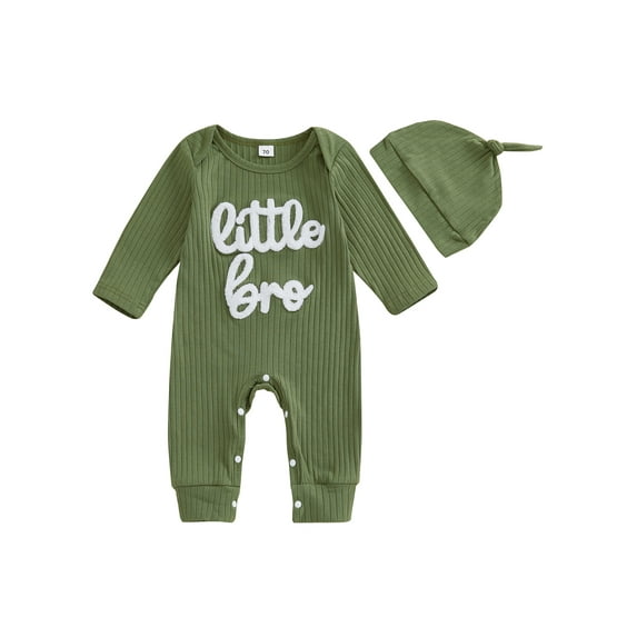 BemeyourBBs Newborn Baby Boy Lil Brother Outfits Cute Letters Rib ...