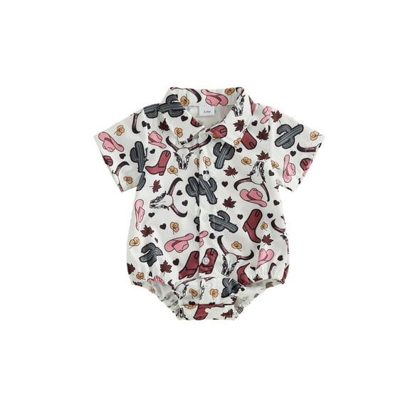 BemeyourBBs Newborn Baby Boys Cowboy Outfit Infant Summer Romper Shirt ...