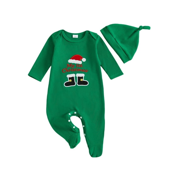 BemeyourBBs Newborn Baby Christmas Outfit Christmas Romper Letter Hat ...