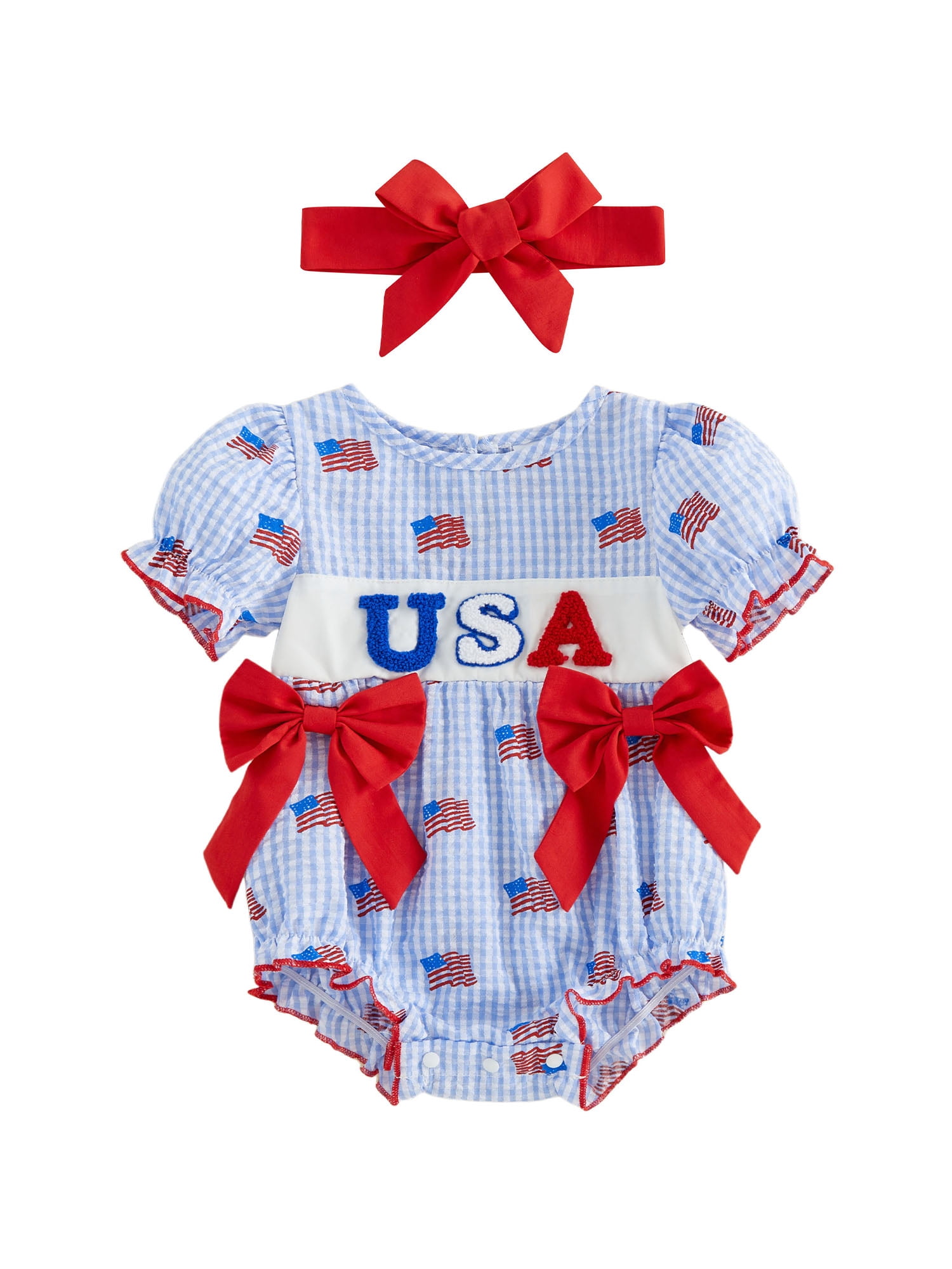 BemeyourBBs Newborn Baby Girl 4th of July Outfit Patriot Independent ...