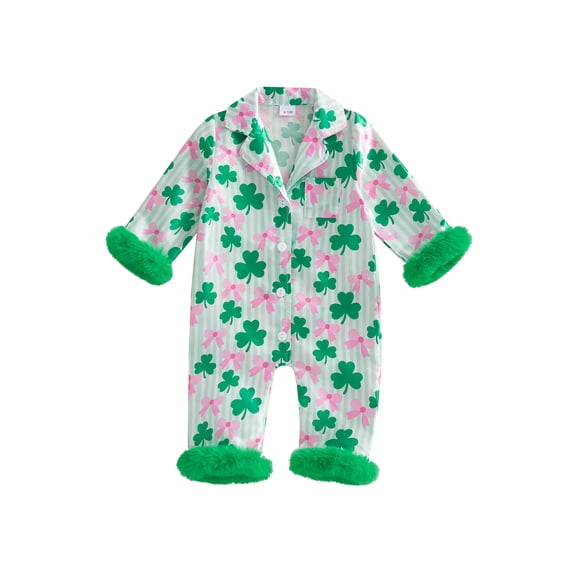 BemeyourBBs Newborn Baby Girl Boy St Patricks Day Silk Stain Pajamas ...
