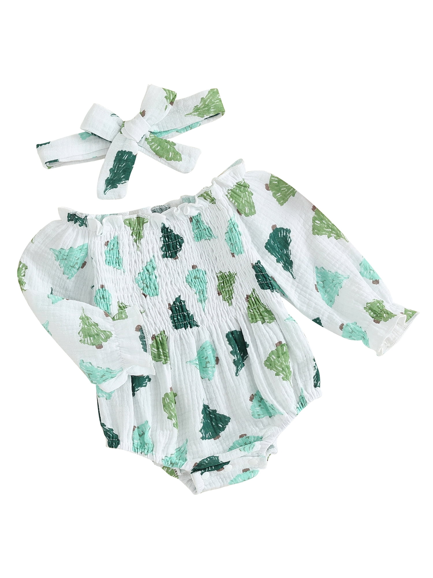 BemeyourBBs Newborn Baby Girl Christmas Outfits Smocked Bubble Romper ...