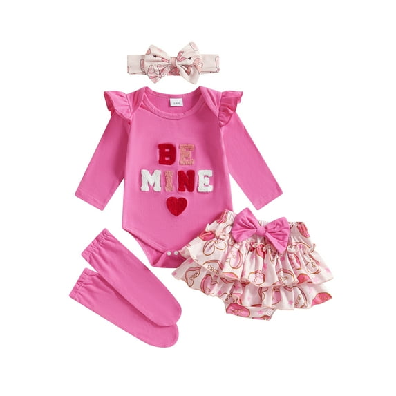 BemeyourBBs Newborn Baby Girl My First Valentines Day Outfit Long ...