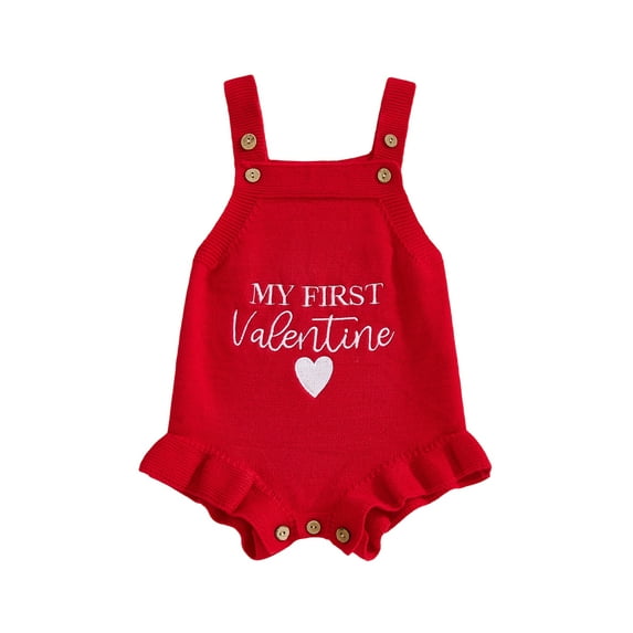 BemeyourBBs Newborn Baby Girl My First Valentines Outfit Knit Romper ...