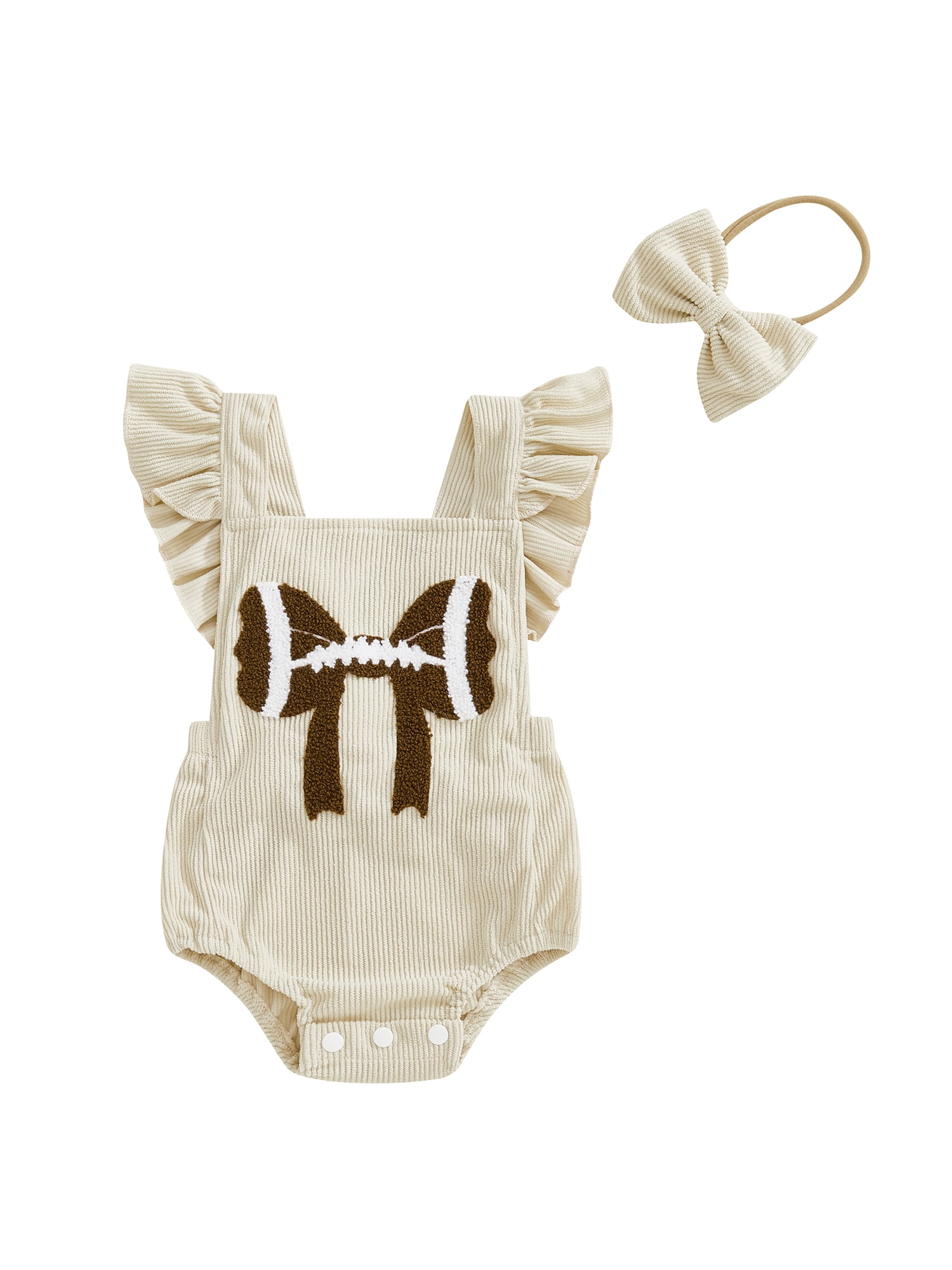BemeyourBBs Newborn Baby Girl Football Outfit Summer Clothes Corduroy ...