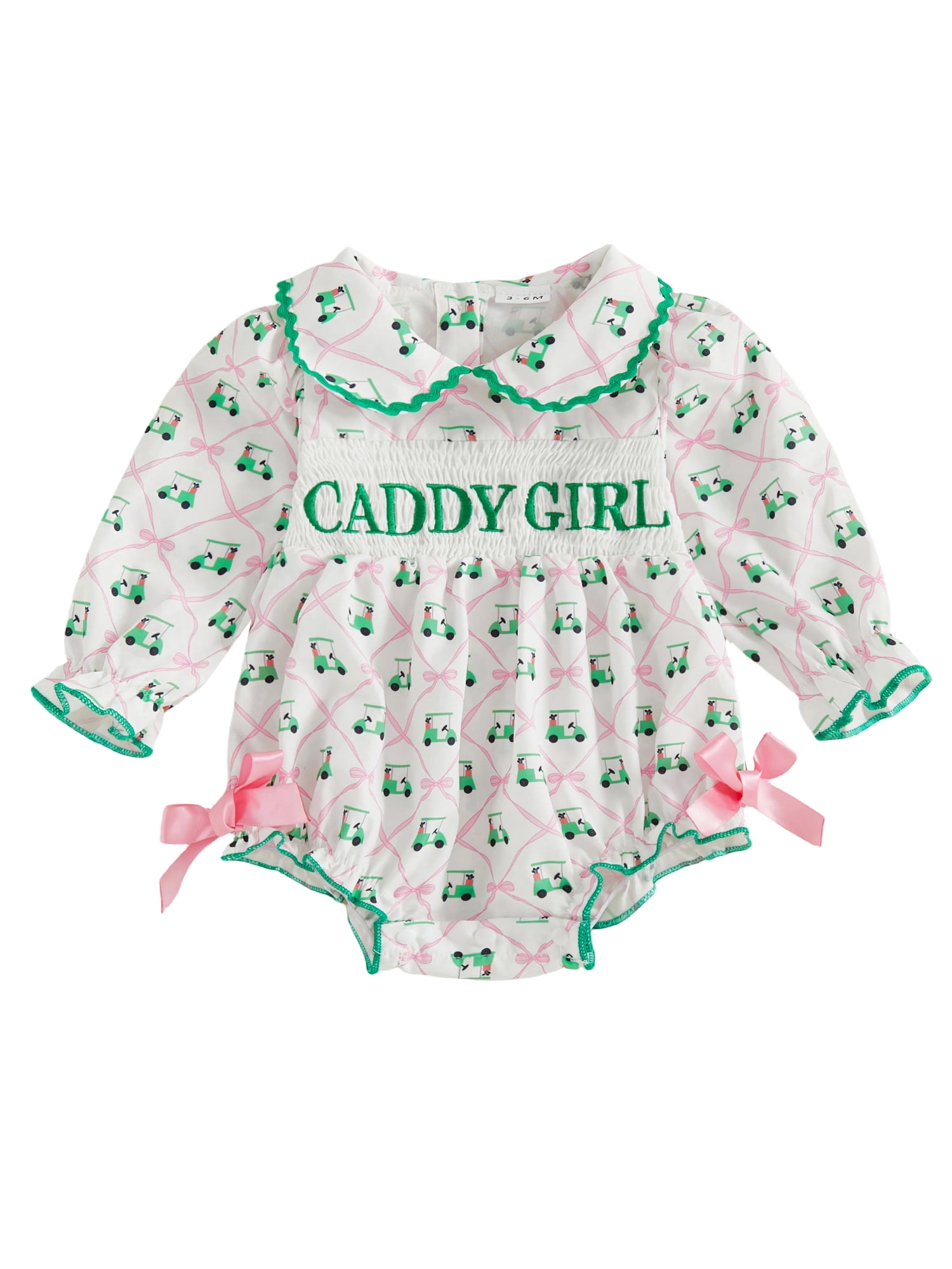 BemeyourBBs Newborn Baby Girl Golf Outfits Smocked Bubble Romper Bow ...