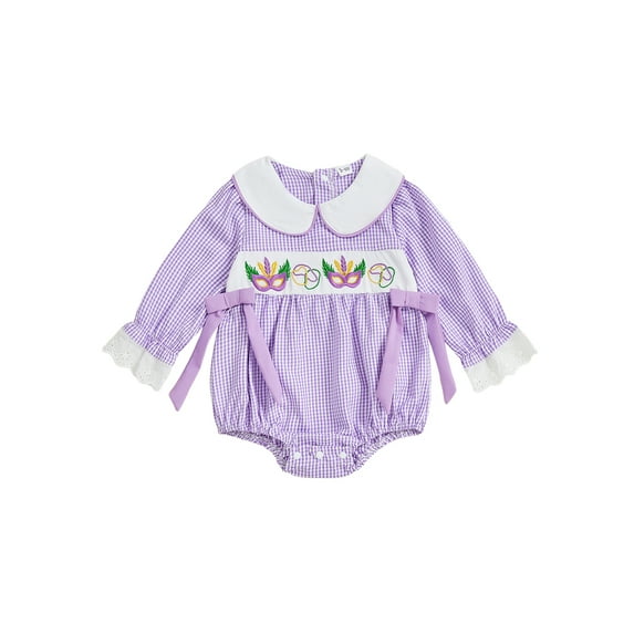 BemeyourBBs Newborn Baby Girl Mardi Gras Outfit Pliad Bubble Romper ...