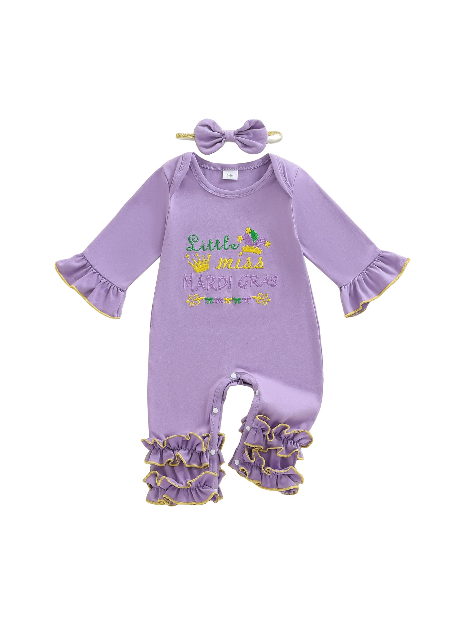 BemeyourBBs Newborn Baby Girl Mardi Gras Outfit Romper Spring Fall ...