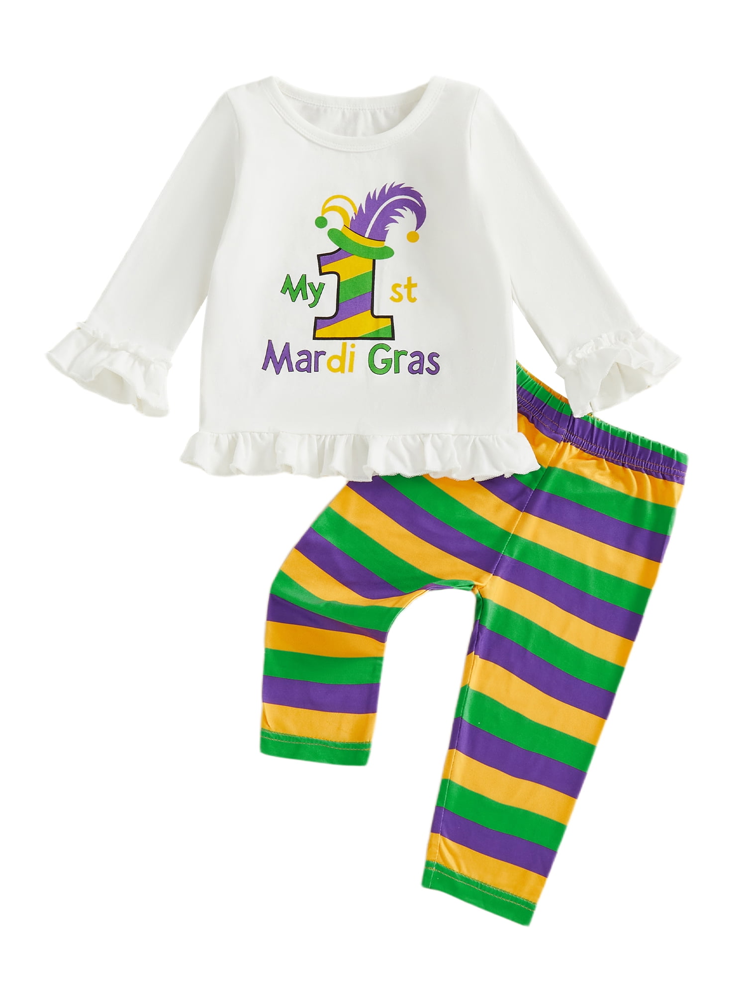 BemeyourBBs Newborn Baby Girl MardiGras Outfit Number Long Sleeve ...