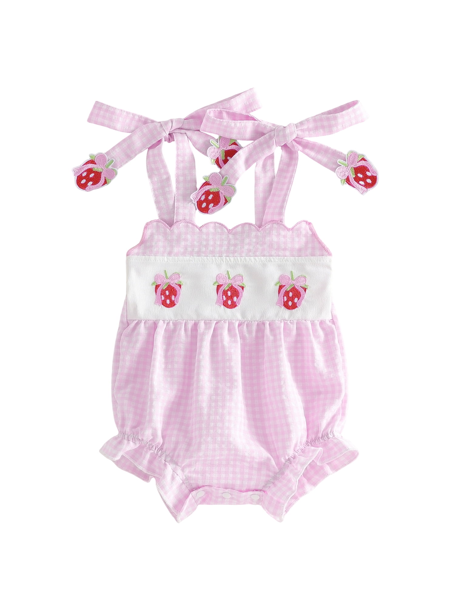 BemeyourBBs Newborn Baby Girl Plaid Gingham Romper Summer Clothes ...
