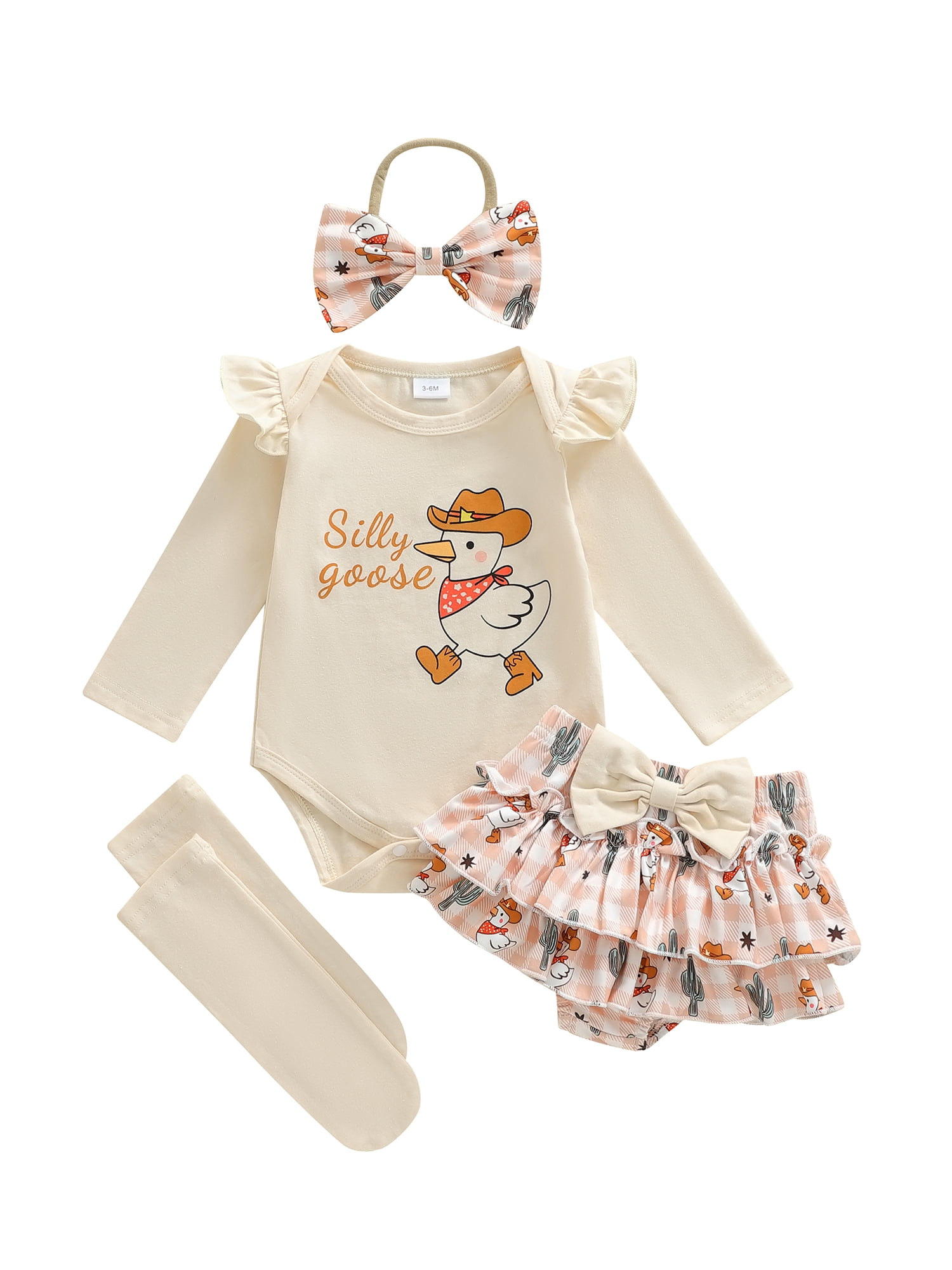 BemeyourBBs Newborn Baby Girl Silly Goose Outfits Letter Goose Romper ...