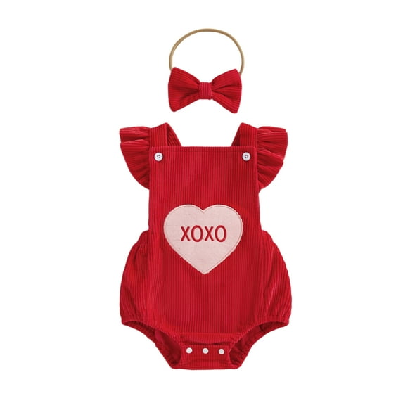 BemeyourBBs Newborn Baby Girl Valentine Day Outfit Heart Romper ...