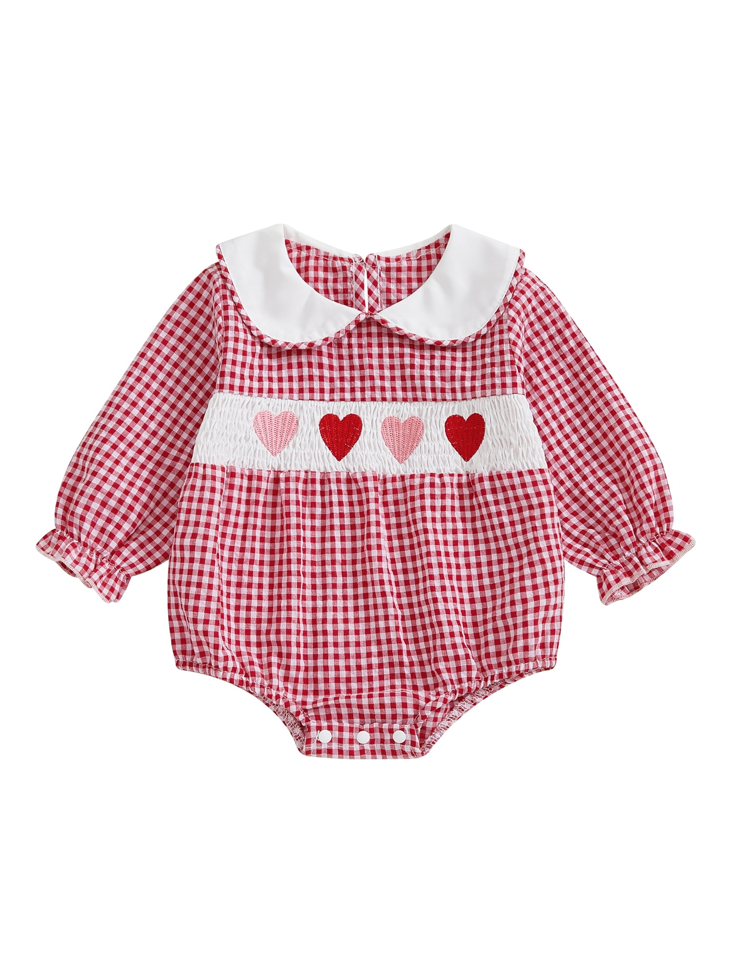 BemeyourBBs Newborn Baby Girl Valentines Day Outfit Gingham Plaid ...