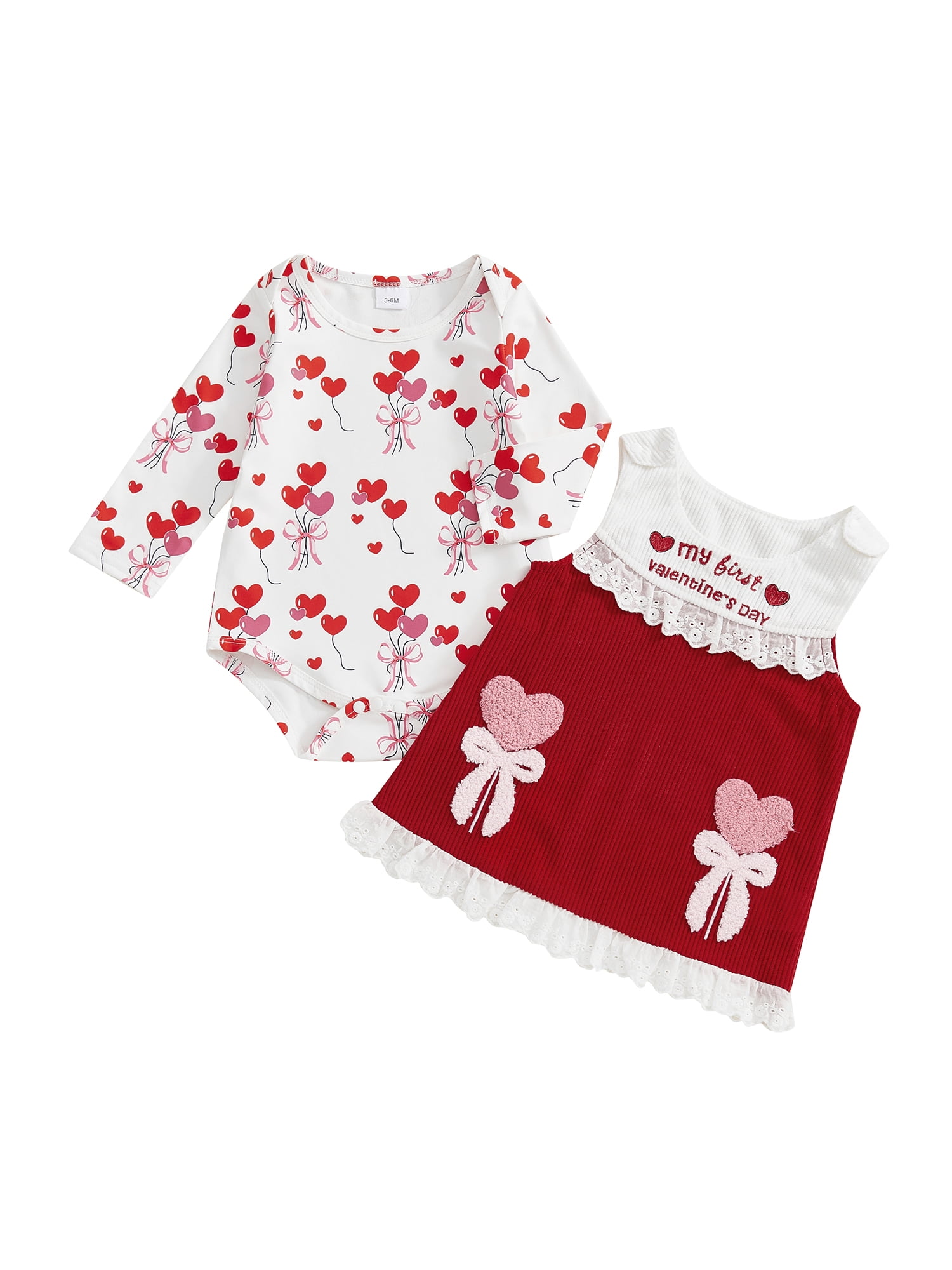 BemeyourBBs Newborn Baby Girl Valentines Day Outfit Heart Bow Long ...