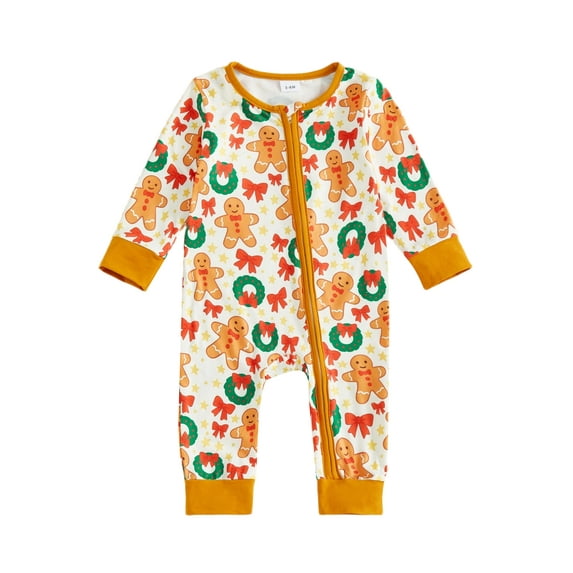 BemeyourBBs Newborn Baby Girls Christmas Jumpsuit Outfit Long Sleeve Santa Claus Print Romper ...