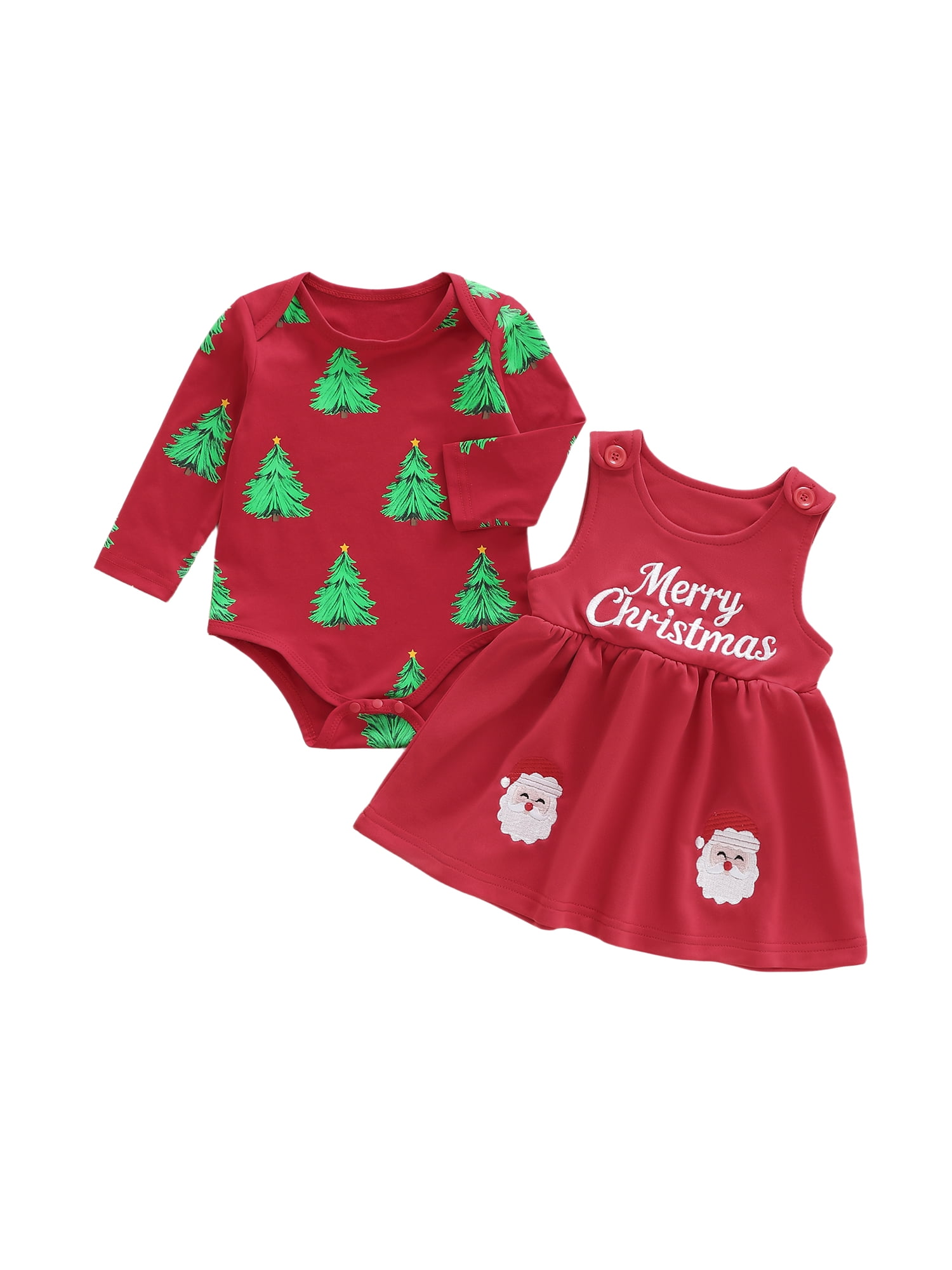 BemeyourBBs Newborn Baby Girls My First Christmas Outfit Tree Print ...