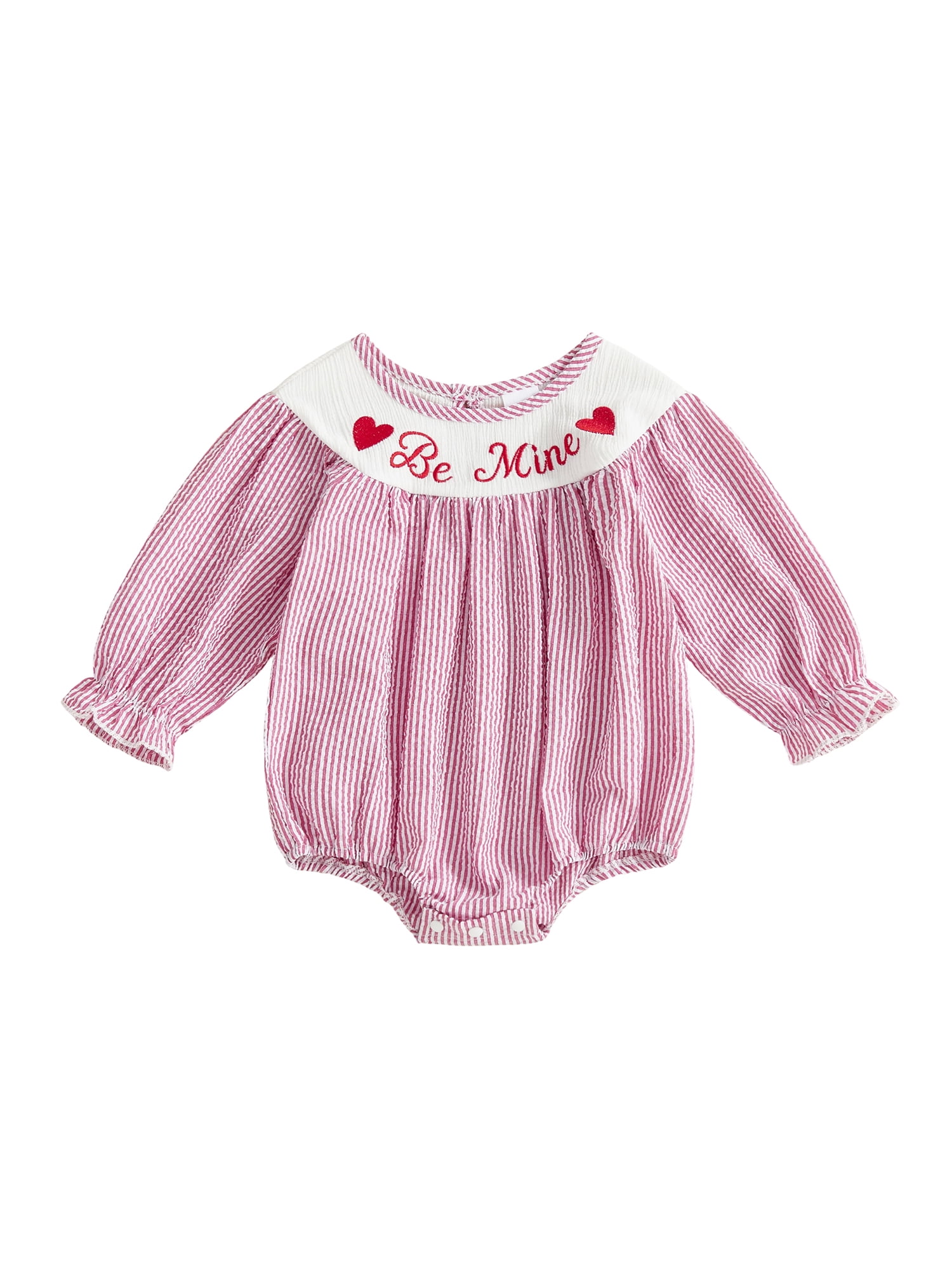 BemeyourBBs Newborn Baby Girls Valentines Day Outfit Bubble Romper Long ...