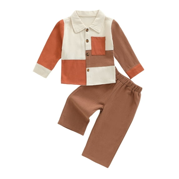 BemeyourBBs Toddler Baby Boy 2 Piece Fall Spring Outfits Colar Block ...