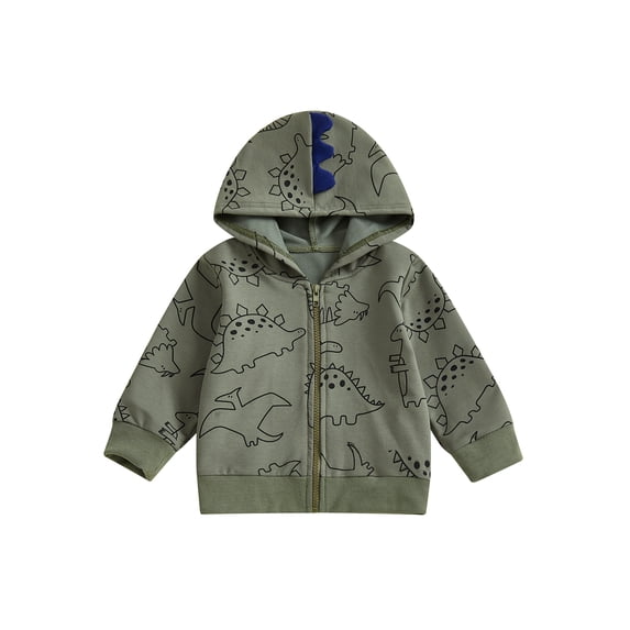 BemeyourBBs Toddler Baby Boy Dinosaur Hoodie Kids Zip Up Hoodies ...
