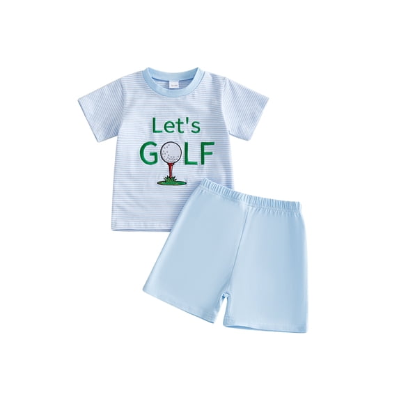 BemeyourBBs Toddler Baby Boy Golf Outfit Striped Ball Letter Short ...