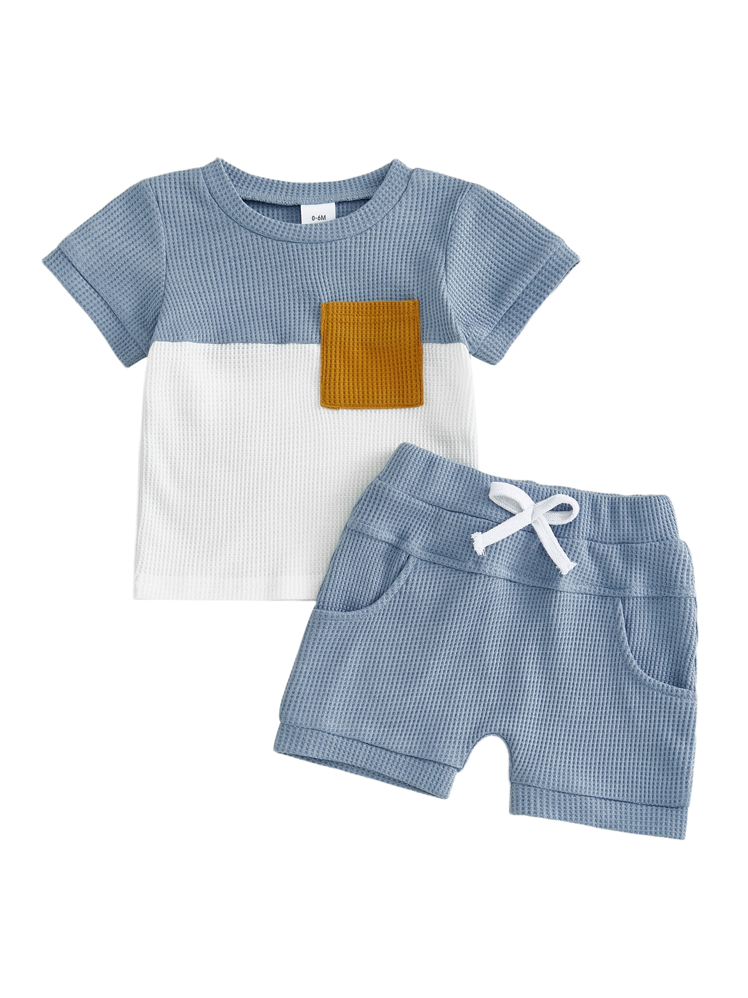 BemeyourBBs Toddler Baby Boy Summer Clothes 2 Pieces Outfit Waffle Knit ...