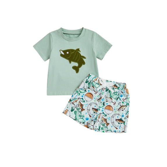BemeyourBBs Toddler Baby Boy Summer Outfit Embroidery Short Sleeve T ...