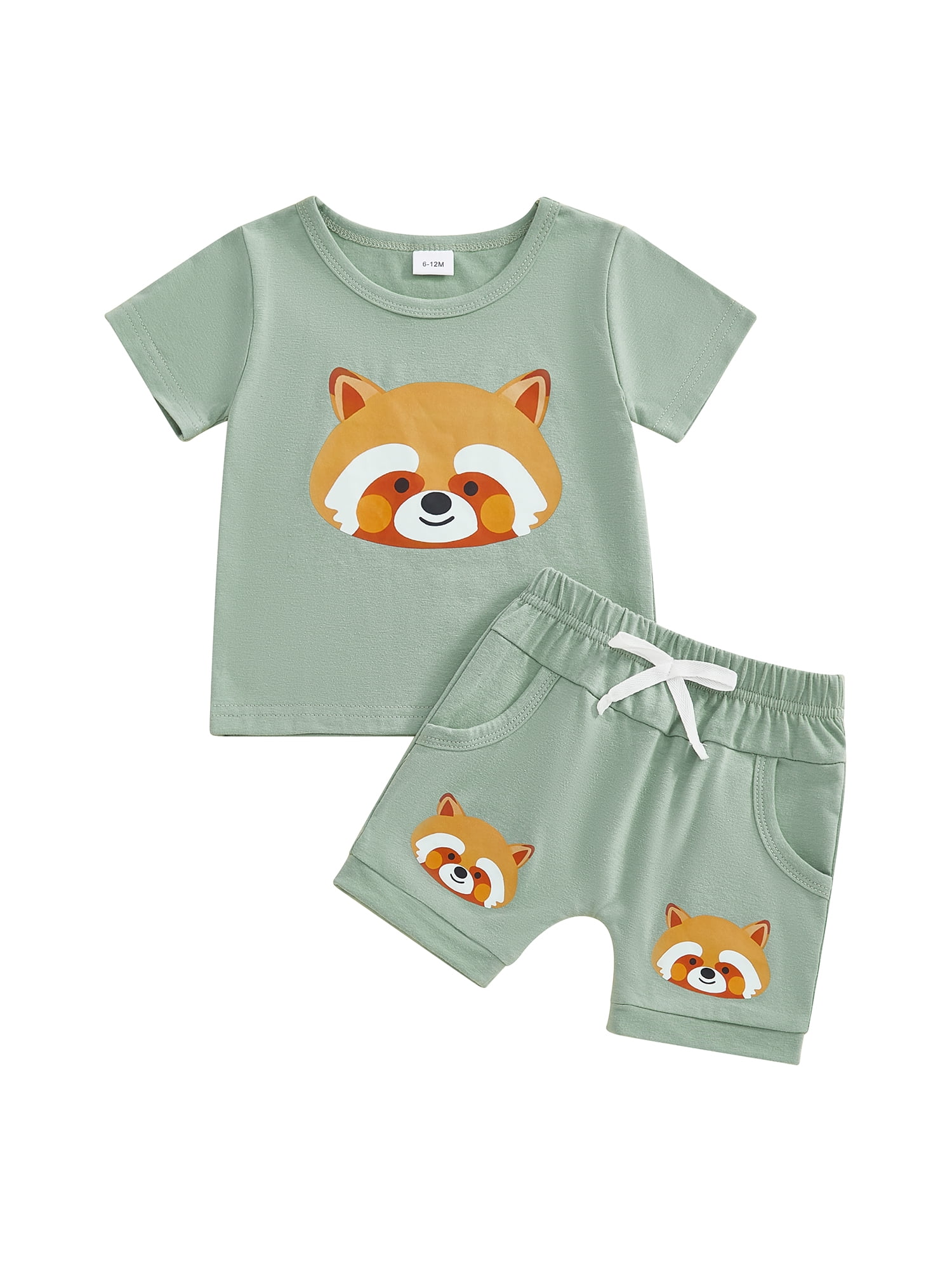 BemeyourBBs Toddler Baby Boy Summer Outfits Raccoon Print Short Sleeve ...