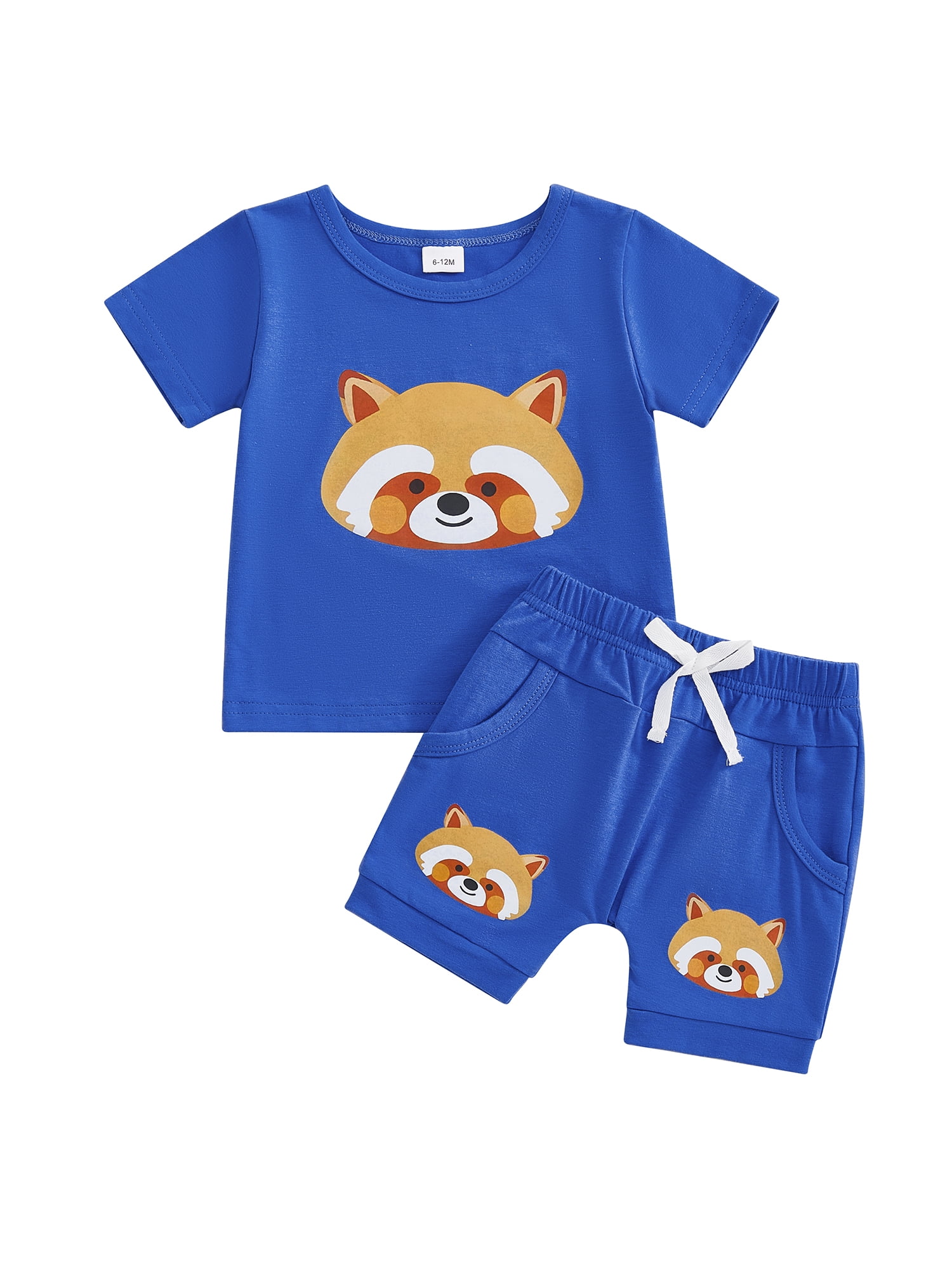 BemeyourBBs Toddler Baby Boy Summer Outfits Raccoon Print Short Sleeve ...