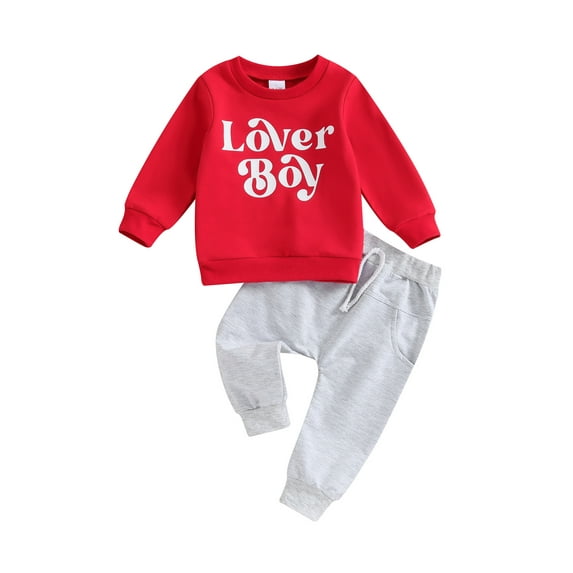 BemeyourBBs Toddler Baby Boy Valentines Day Outfits Letter Embroidery ...