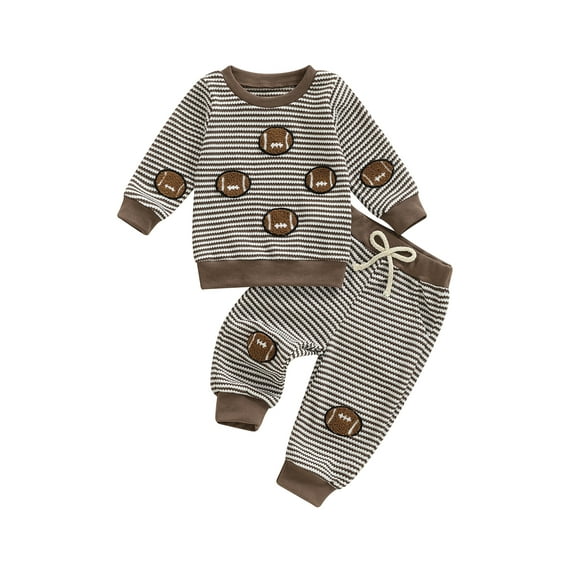 BemeyourBBs Toddler Baby Boys Football Outfit Striped Rugby Embroidery ...