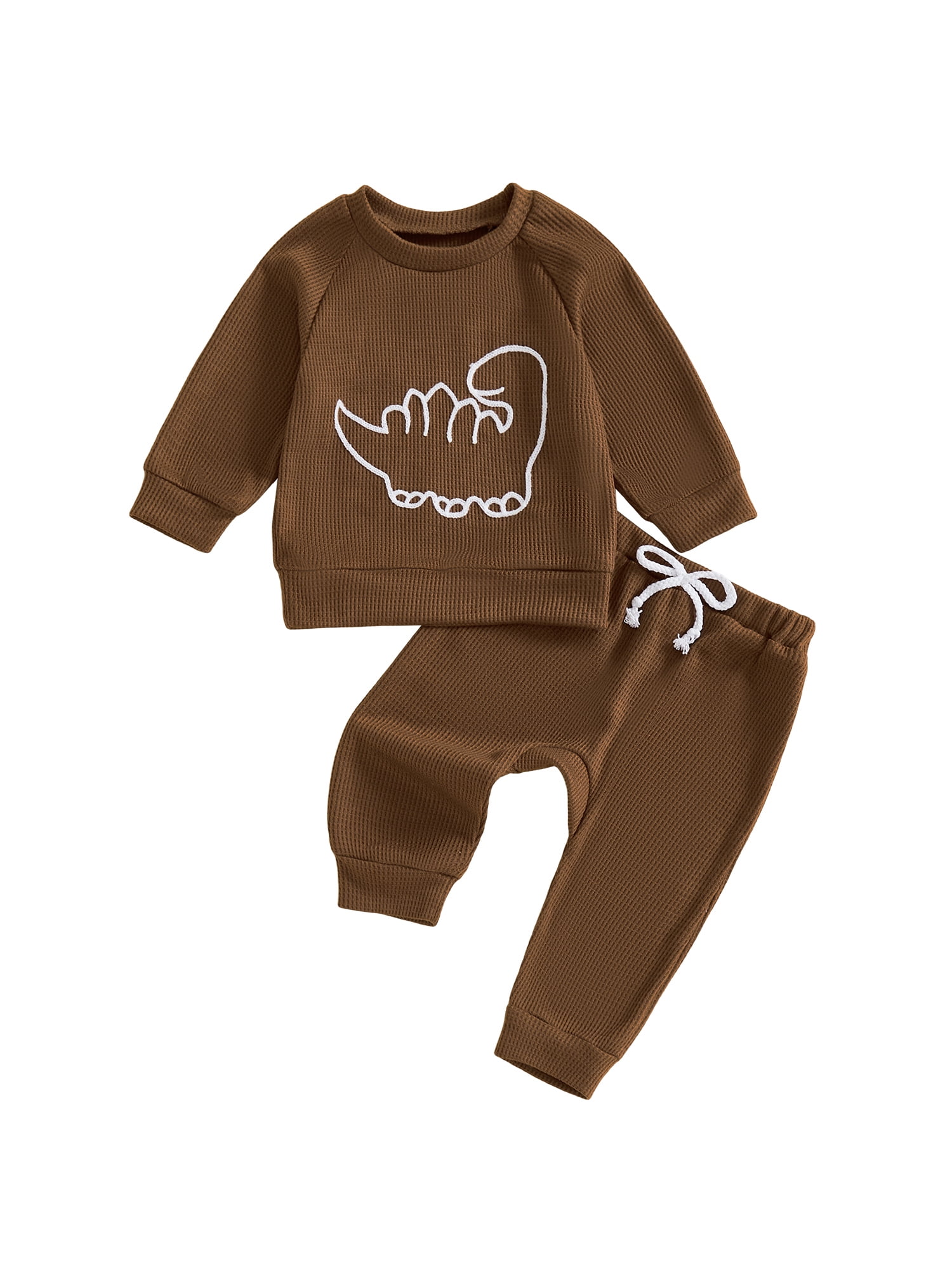 BemeyourBBs Toddler Baby Boys Two Piece Outfits Dinosaur Embroidered ...