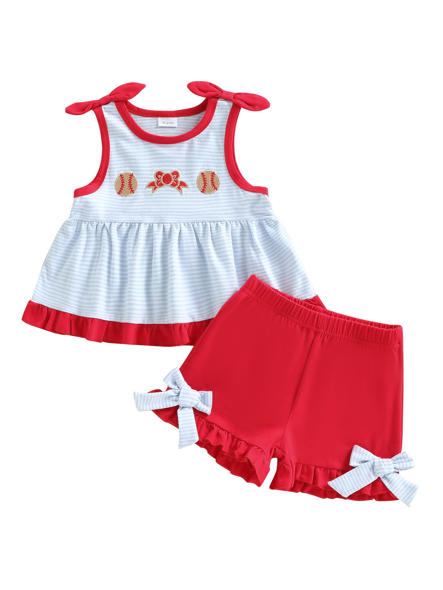 BemeyourBBs Toddler Baby Girl Baseball Outfit Cute Infant Summer ...