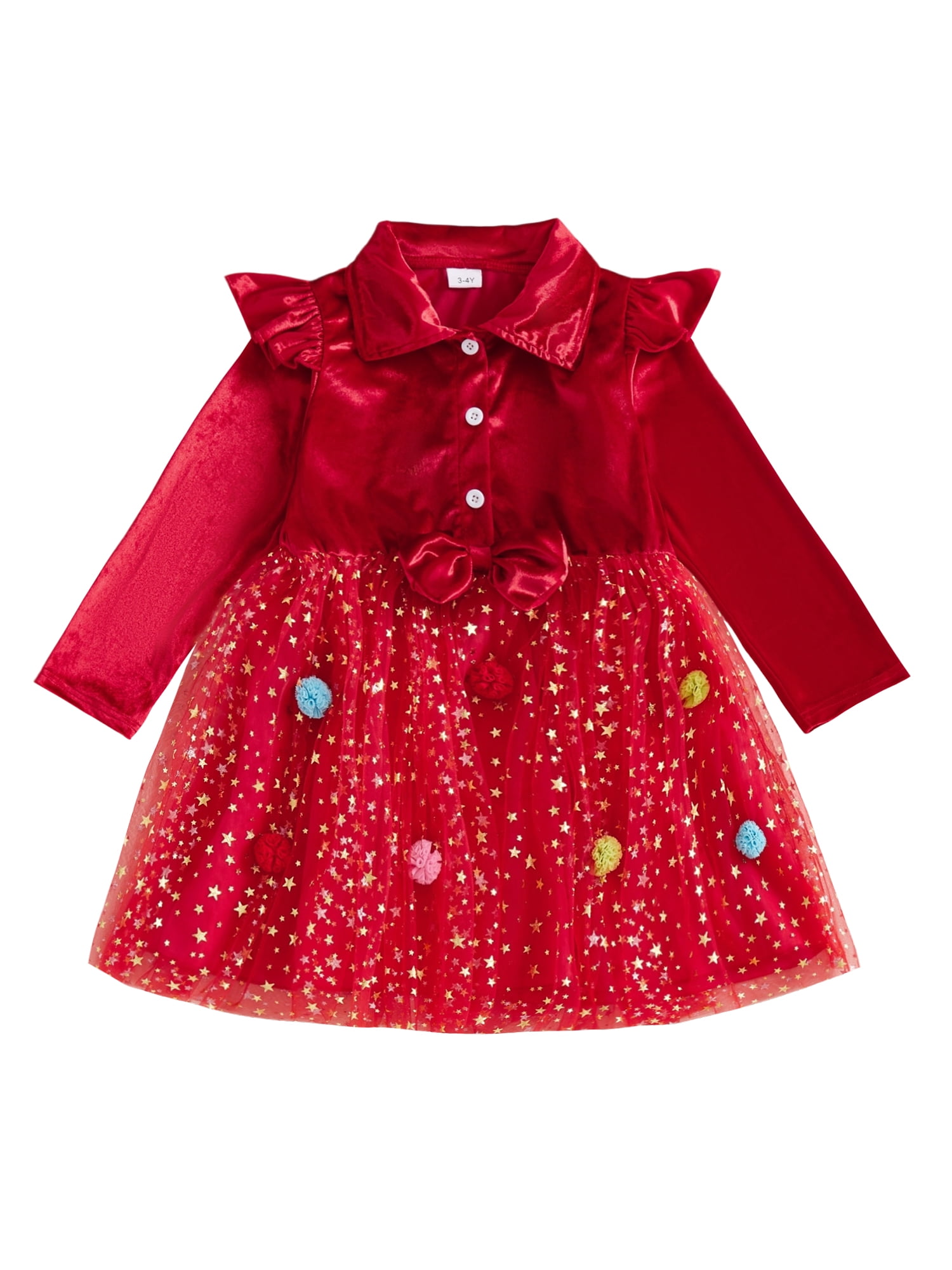 BemeyourBBs Toddler Baby Girl Christmas Dress Santa Claus Red Velvet ...