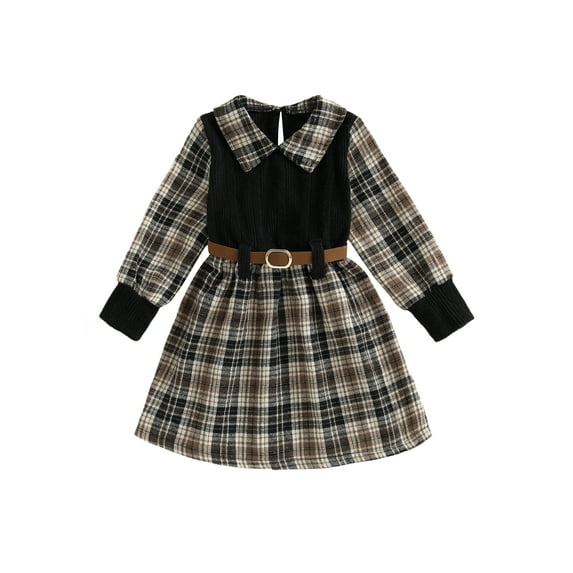 BemeyourBBs Toddler Baby Girl Fall Winter Plaid Dress Kids Girls ...