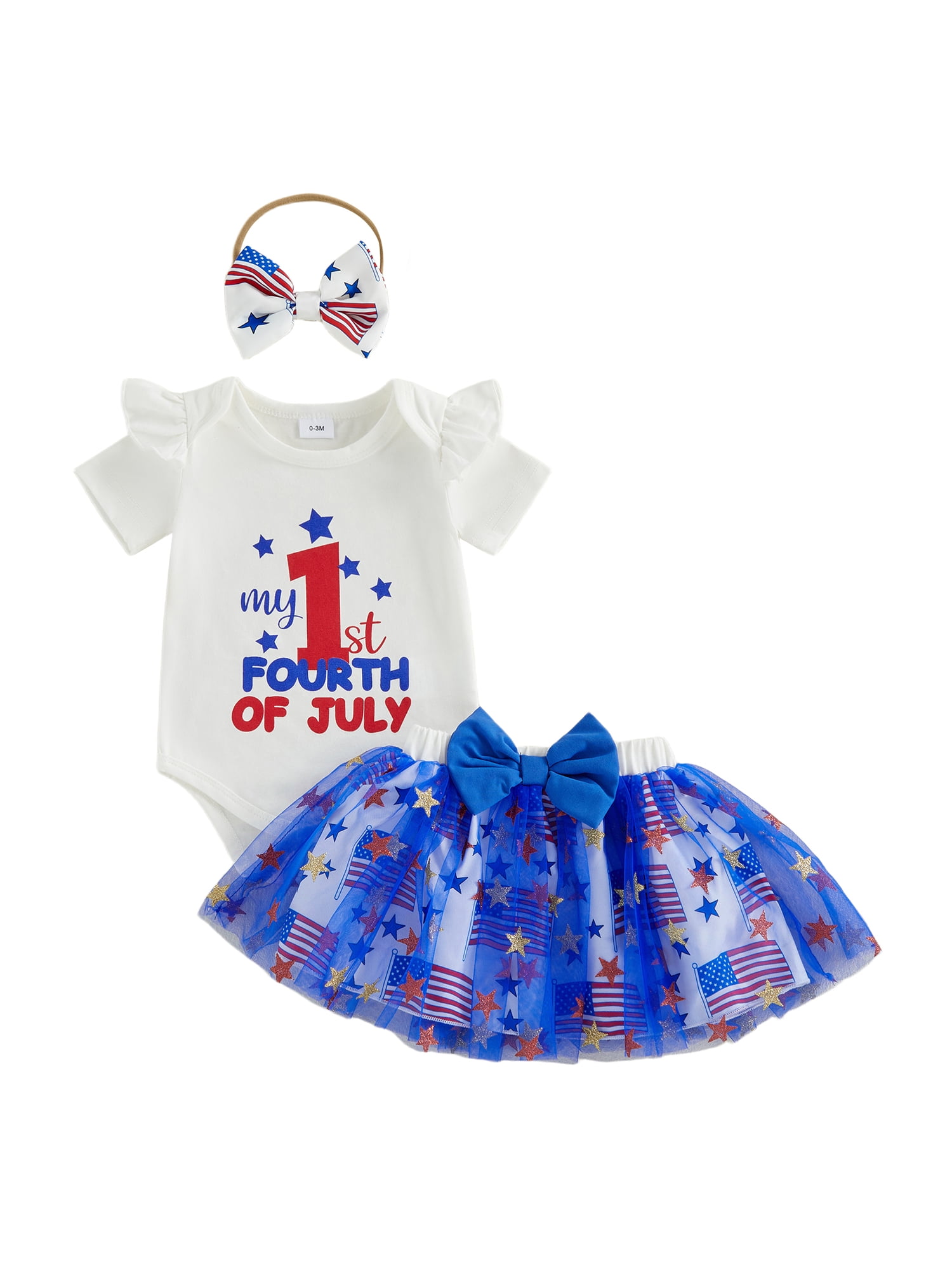 BemeyourBBs Toddler Baby Girl My First 4th of July Outfits Patriot ...