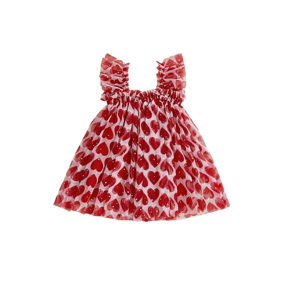 BemeyourBBs Toddler Baby Girl Heart Bow Tulle Tutu Dress Valentines Day ...