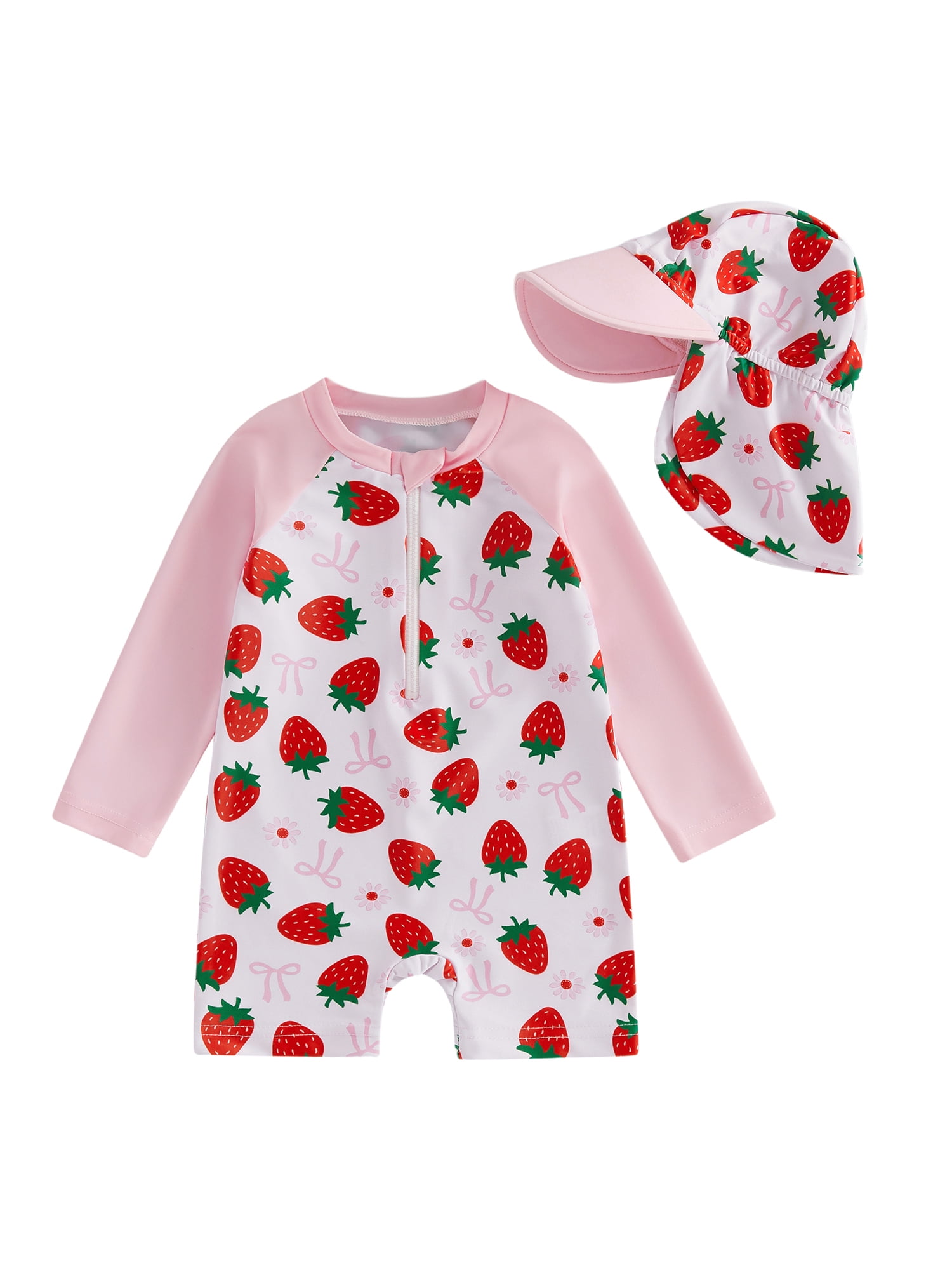 BemeyourBBs Toddler Baby Girl One Piece Swimsuit with Hat Infant Baby ...