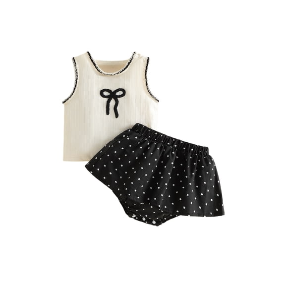 BemeyourBBs Toddler Baby Girl Summer Clothes 2 Piece Outfit Bow Crew ...