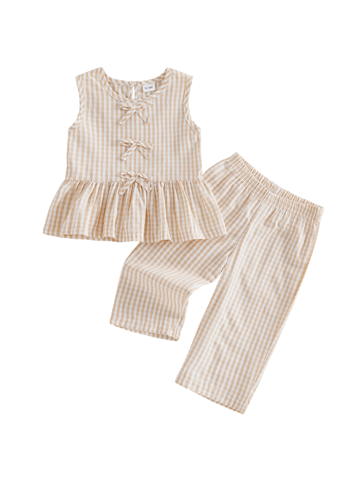 BemeyourBBs Toddler Baby Girl Summer Clothes Plaid Gingham Outfits Cute ...