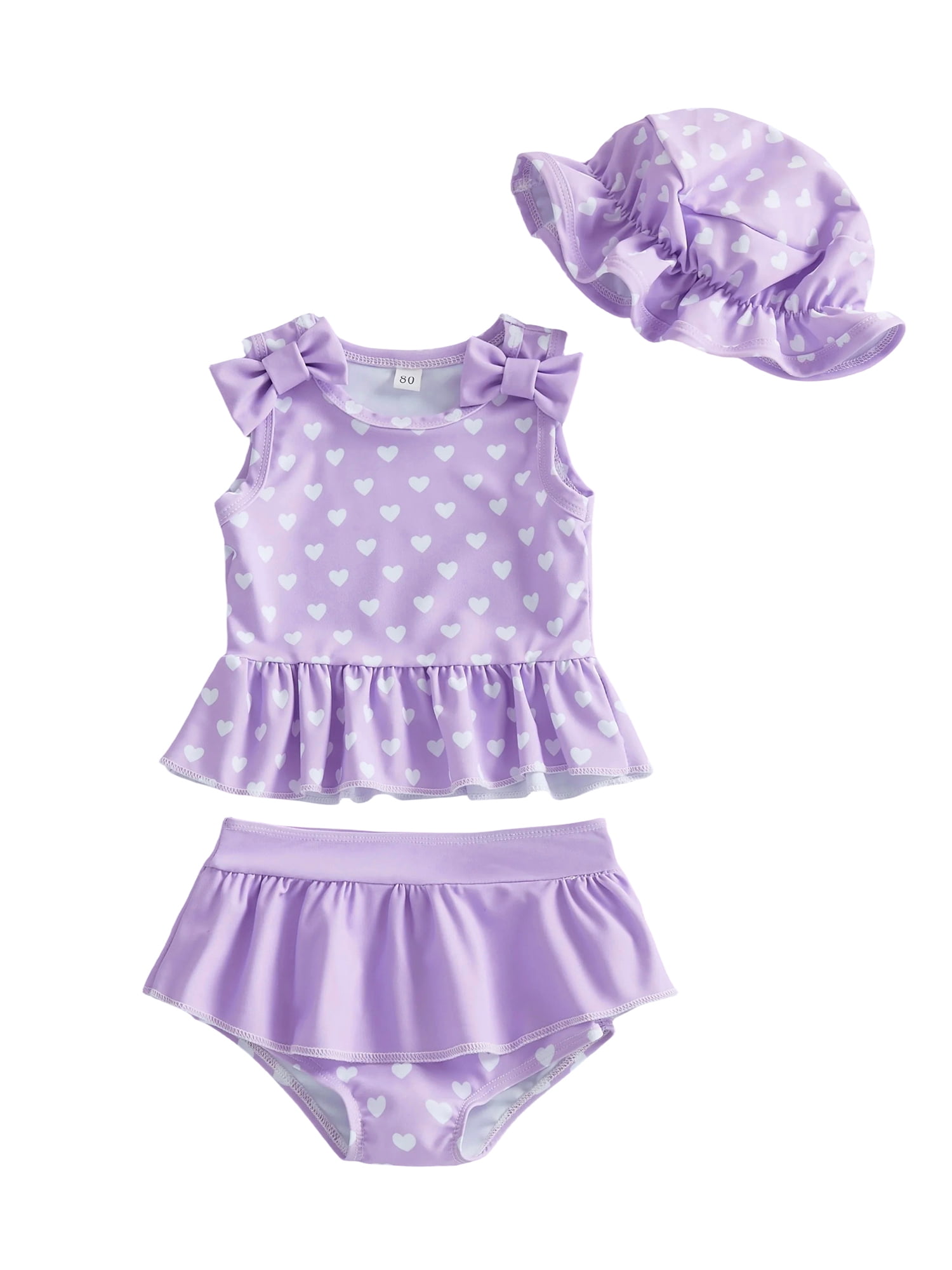 BemeyourBBs Toddler Baby Girl Swimsuit Infant Bathing Suit 3 Pieces ...