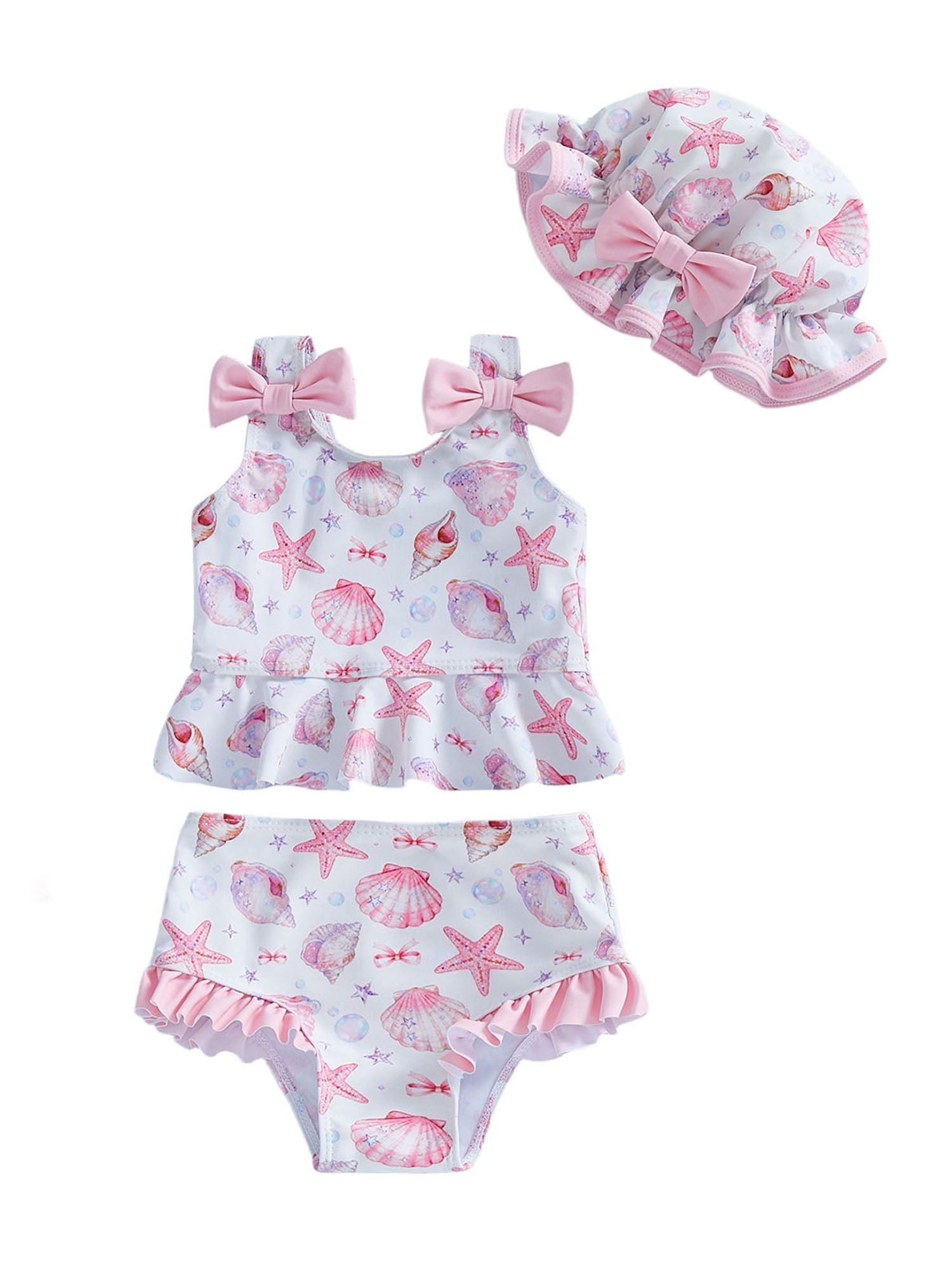 BemeyourBBs Toddler Baby Girl Swimsuit Infant Bathing Suit 3 Pieces ...