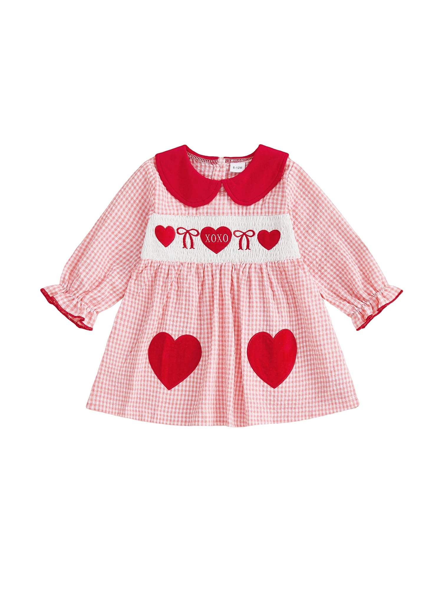 BemeyourBBs Toddler Baby Girl Valentines Day Red Dress Outfit Bow Heart ...